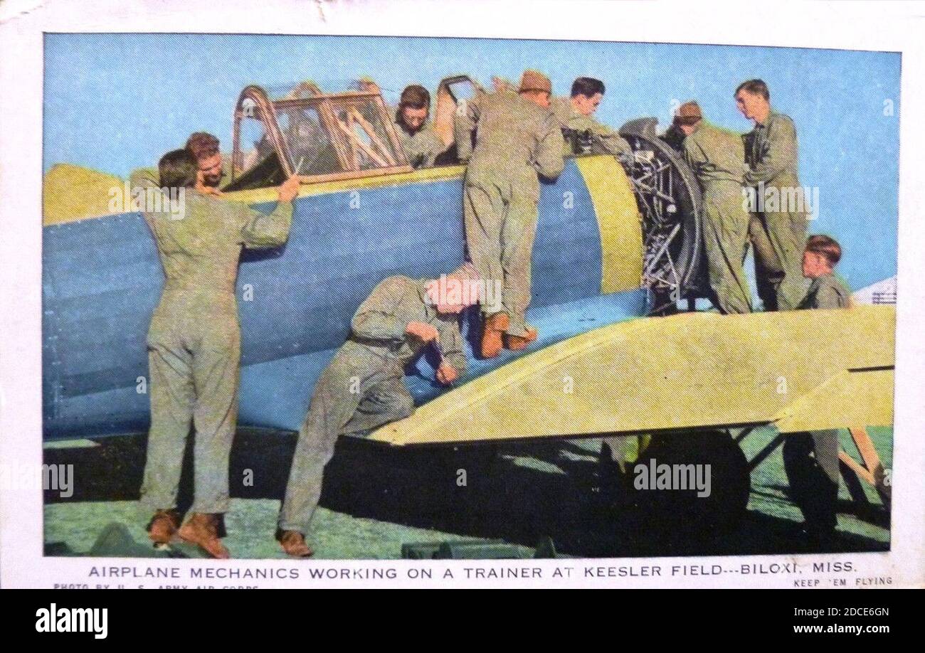 Keesler Field - Working on Training Aircraft Stock Photo - Alamy