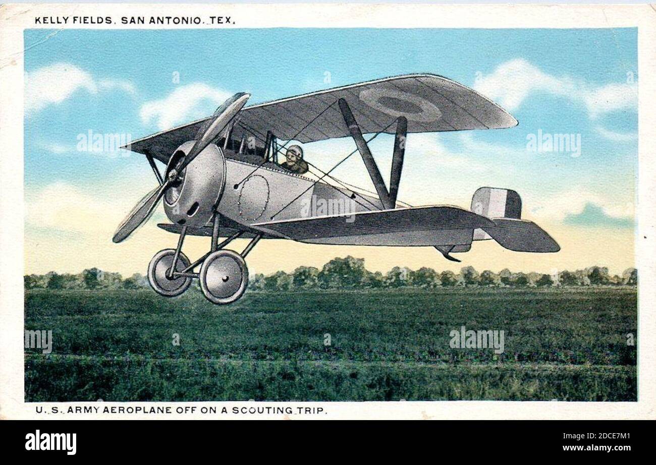 Kelly Field - Unied States Army Airplane taking off on a Scouting Trip ...