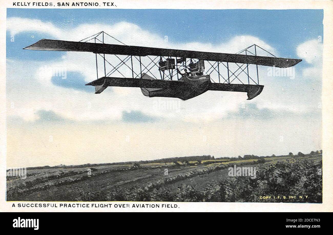 Kelly Field - A Successful Practice Flight Over an Aviation Field Stock ...