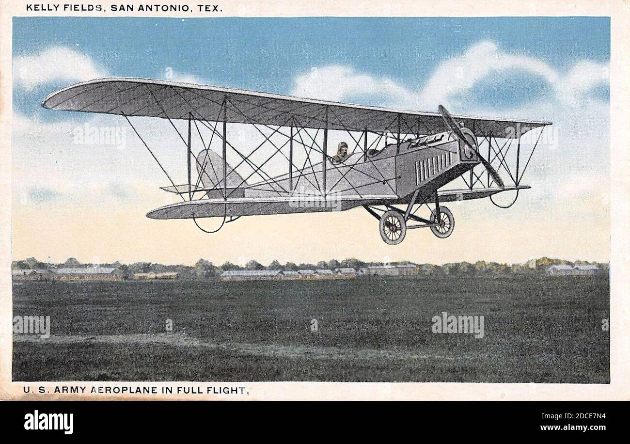 Kelly Field - United States Army Airplane in Full Flight Stock Photo ...