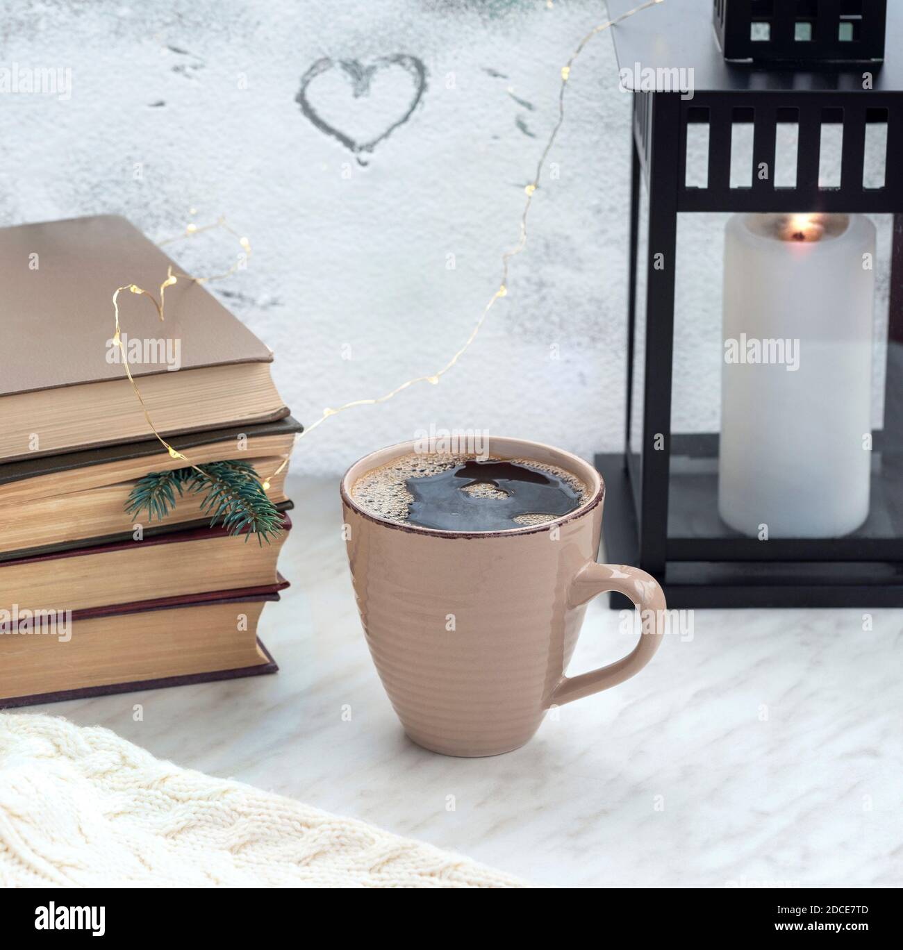 Book stack vintage lantern hi-res stock photography and images - Alamy