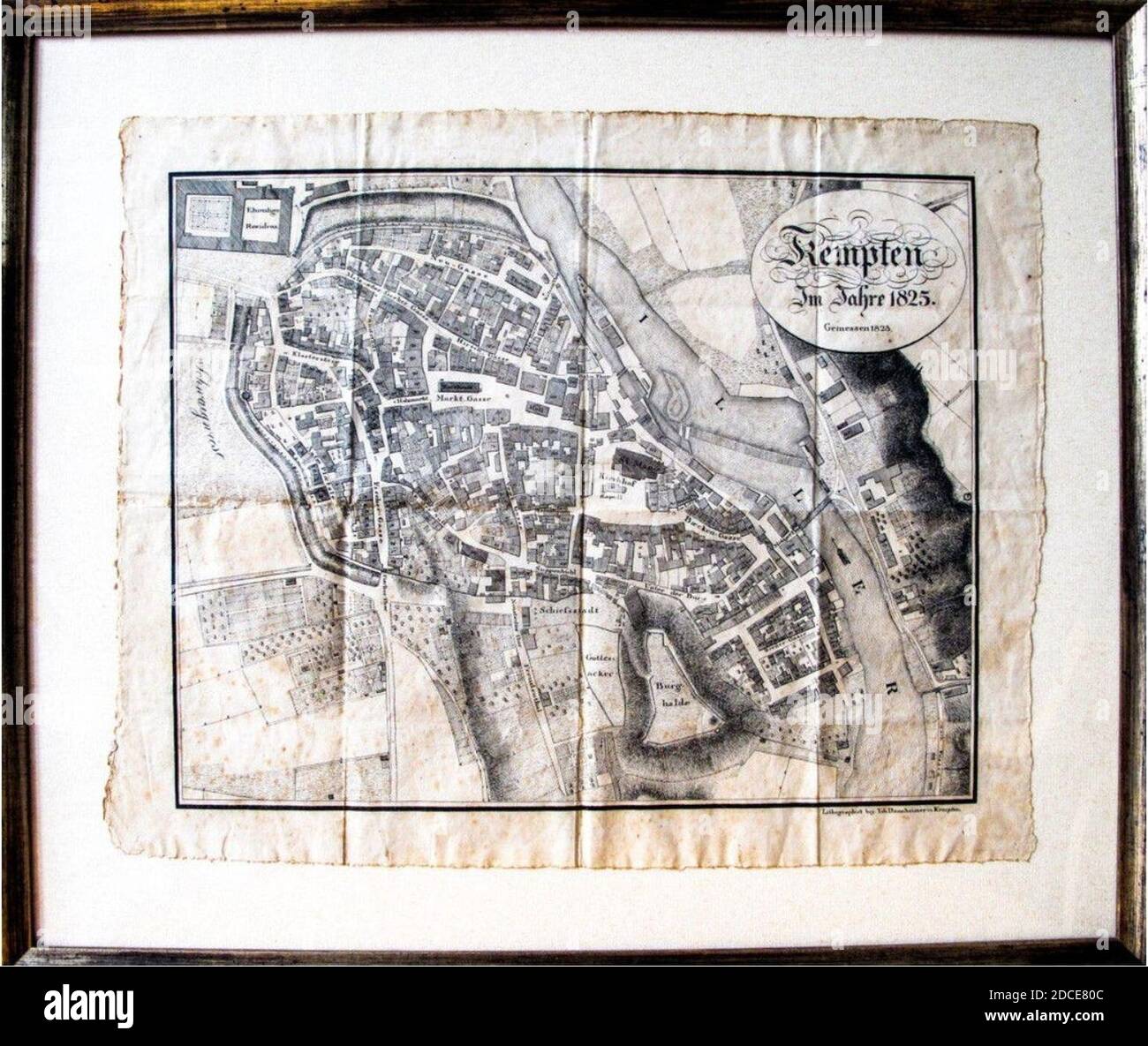 Kempten Stadtplan Lithographie 1825 Tobias Dannheimer Stock Photo - Alamy