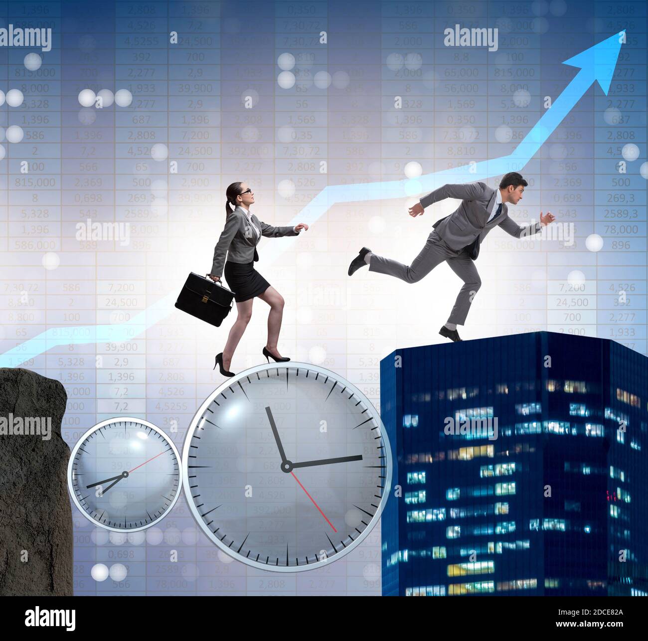 The time management concept with business people Stock Photo - Alamy
