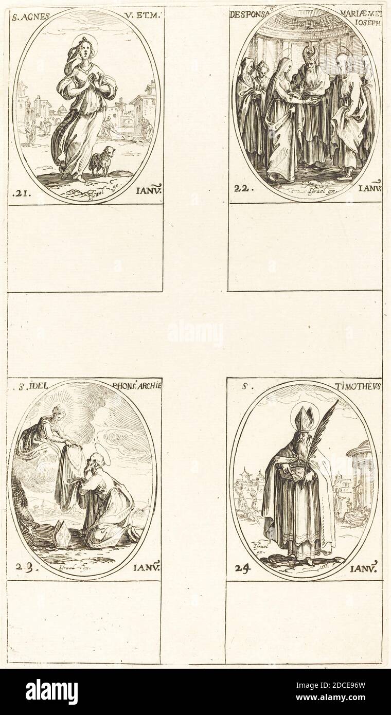 Jacques Callot, (artist), French, 1592 - 1635, St. Agnes; The Marriage ...