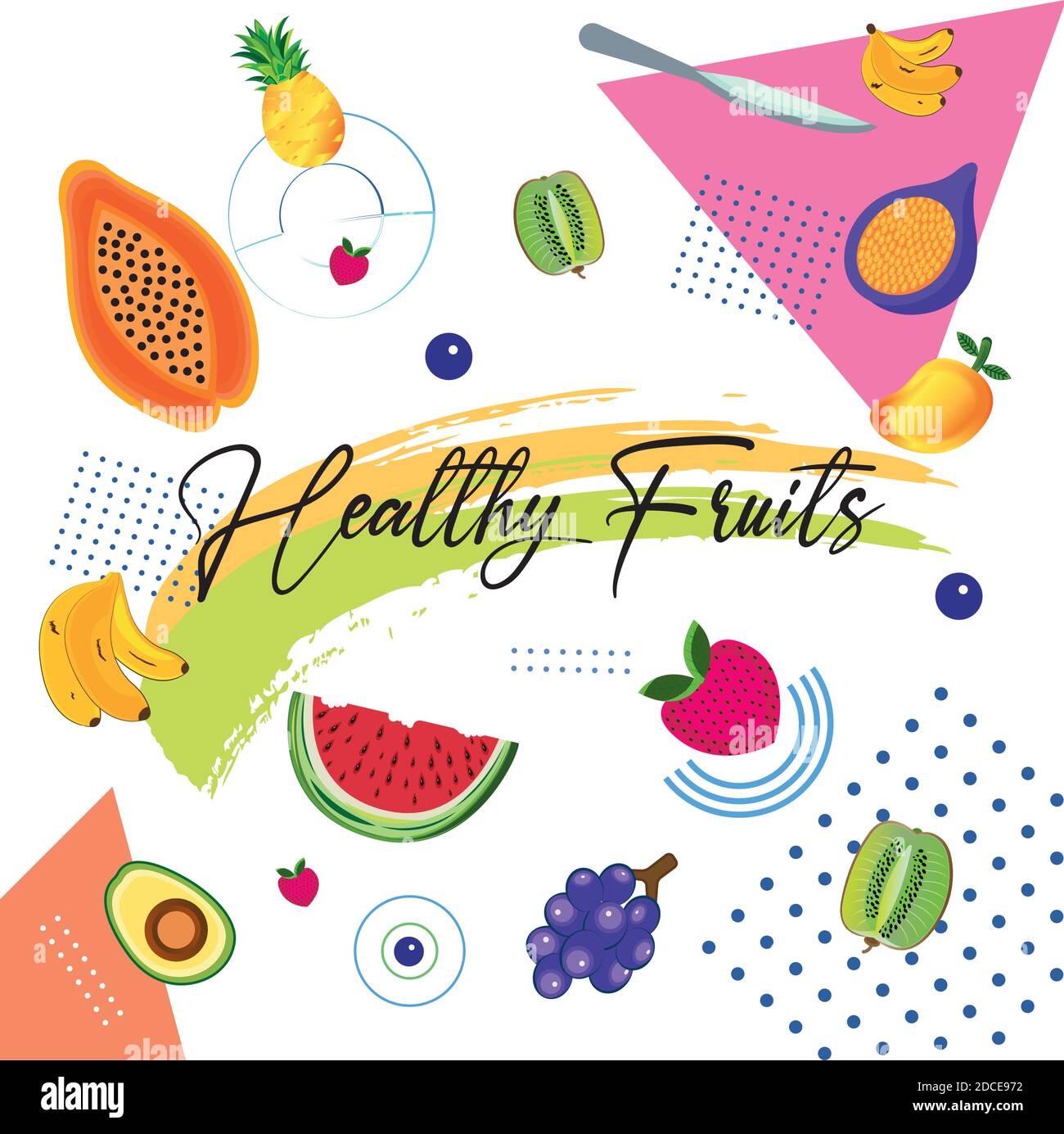 Healthy fruits poster Stock Vector Image & Art - Alamy