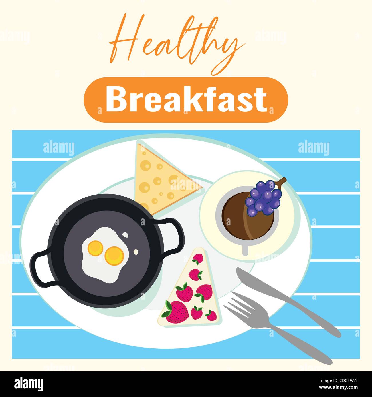 Healthy breakfast poster Stock Vector Image & Art - Alamy