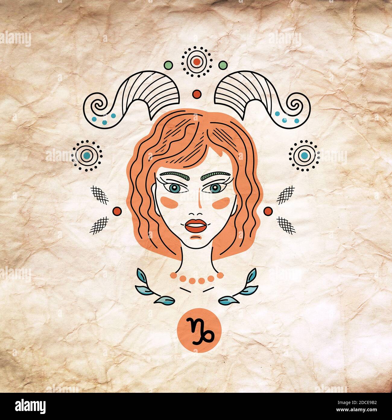 Illustration of zodiac signs constellations Capricorn, logo, tattoo ...