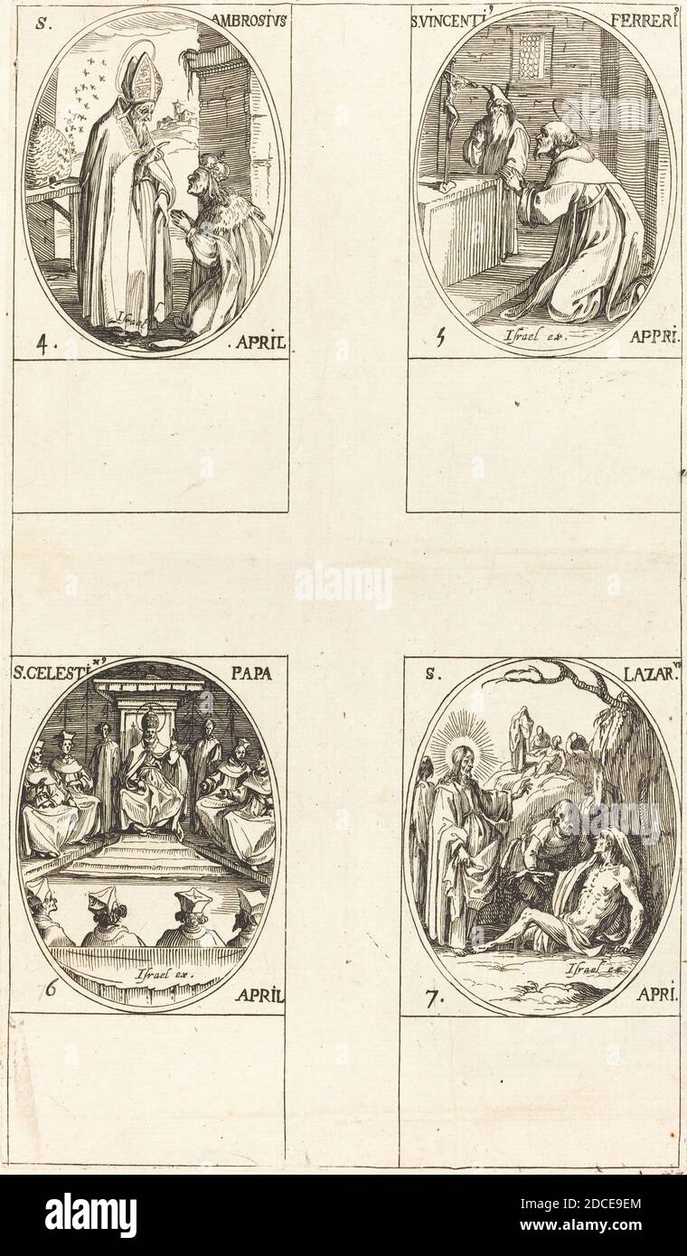 Jacques Callot, (artist), French, 1592 - 1635, St. Ambrose; St. Vincent ...