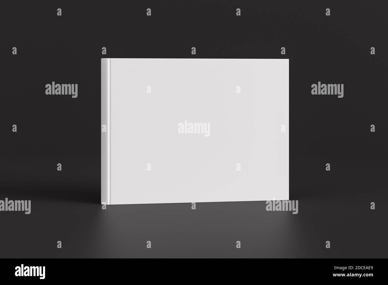 Hardcover horizontal or landscape white mockup book standing on the ...