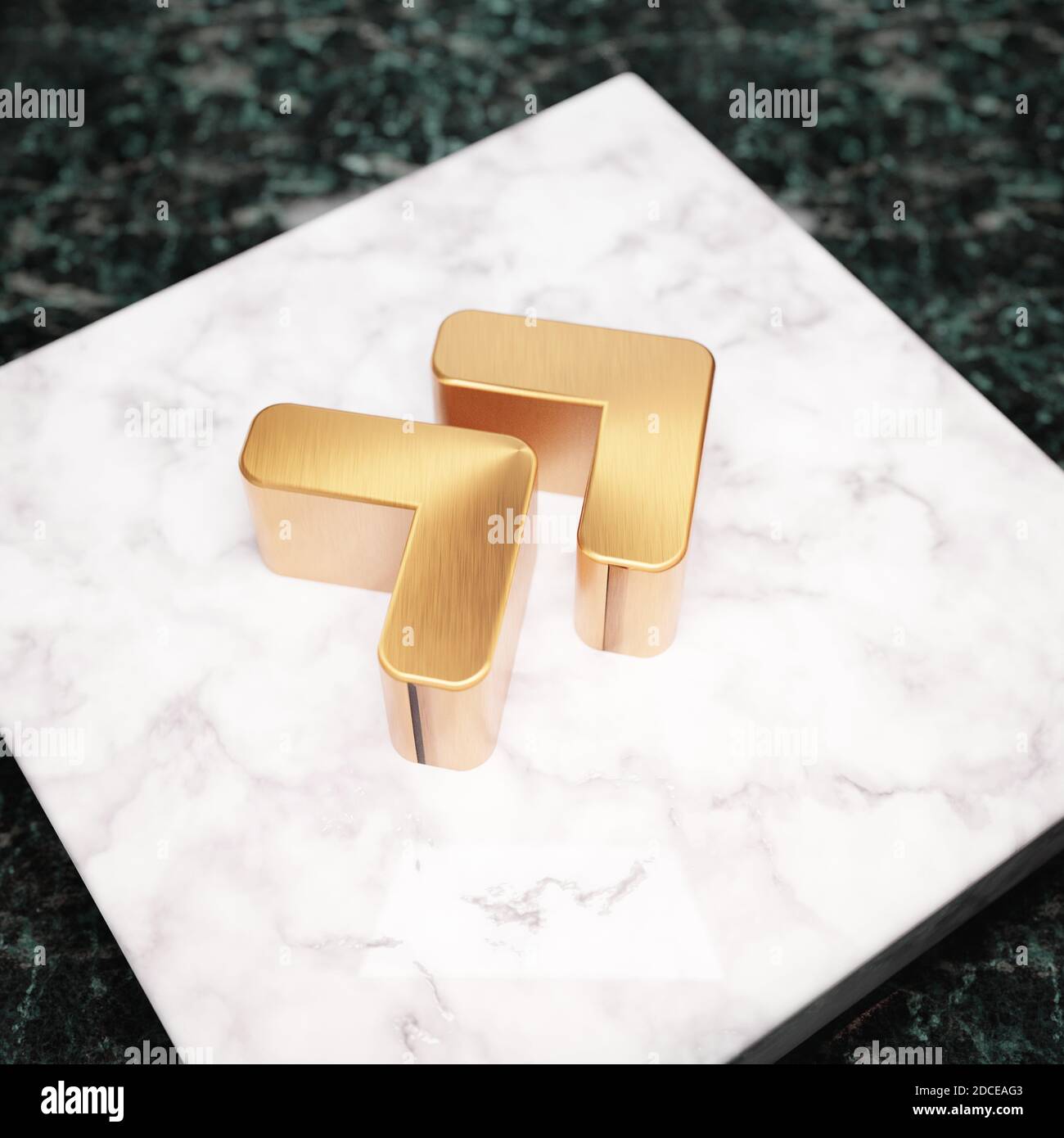 Angle Double Right icon. Bronze Angle Double Right symbol on white ...