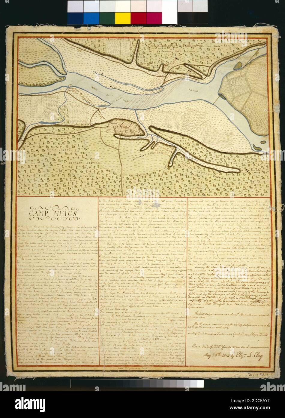 Ketch map of Camp Meigs by Eliza Clay, 1814 Stock Photo - Alamy