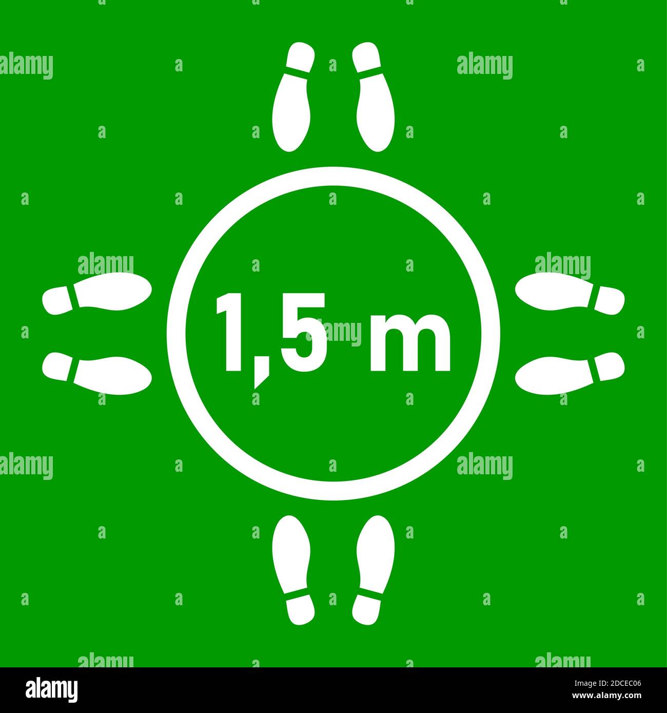 Keep Your Distance Social Distancing 1,5 m or 1,5 Meters Icon with a ...