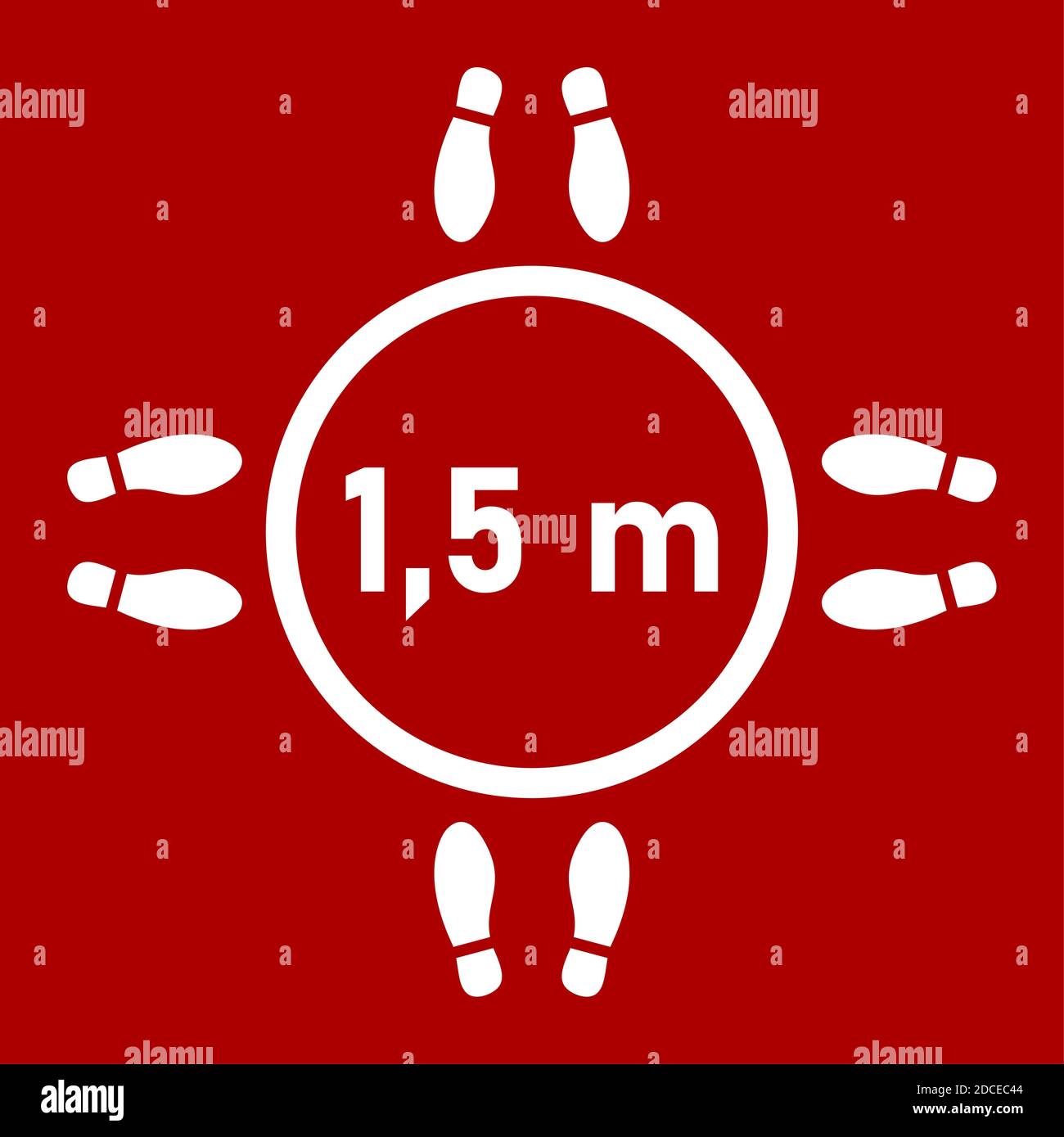 Keep Your Distance Social Distancing 1,5 m or 1,5 Meters Icon with a ...