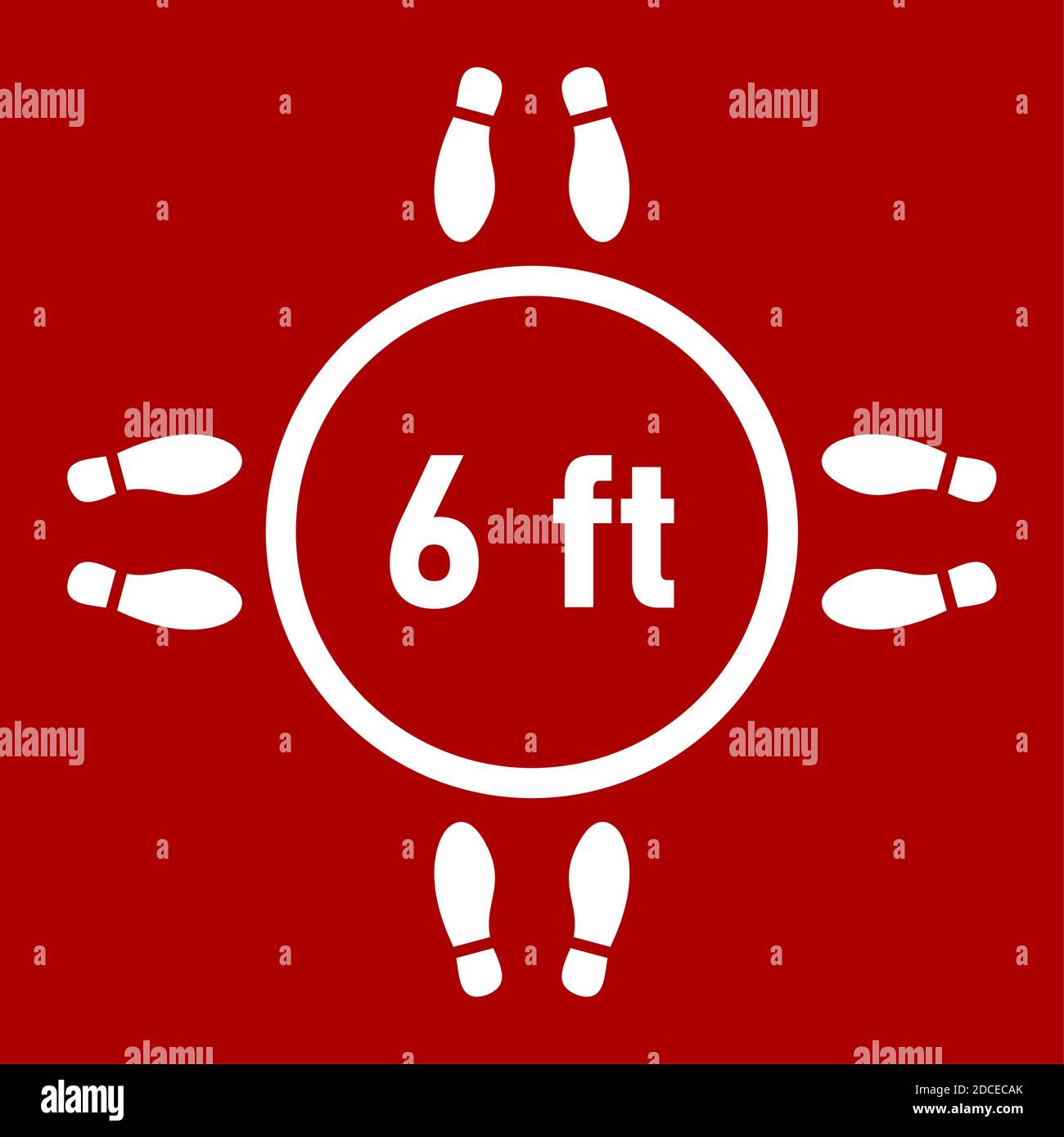 Keep Your Distance Social Distancing 6 ft or 6 Feet Icon with a Ring ...