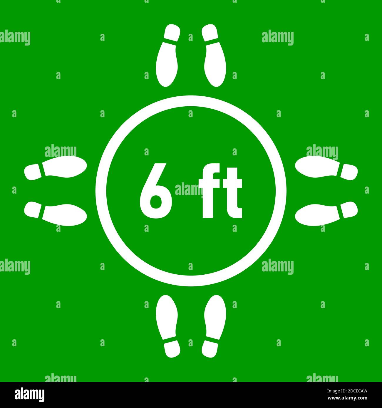 Keep Your Distance Social Distancing 6 ft or 6 Feet Icon with a Ring ...
