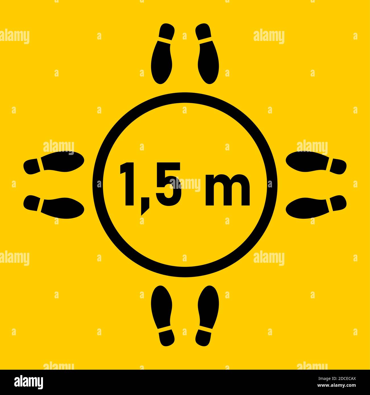 Keep Your Distance Social Distancing 1,5 m or 1,5 Meters Icon with a ...