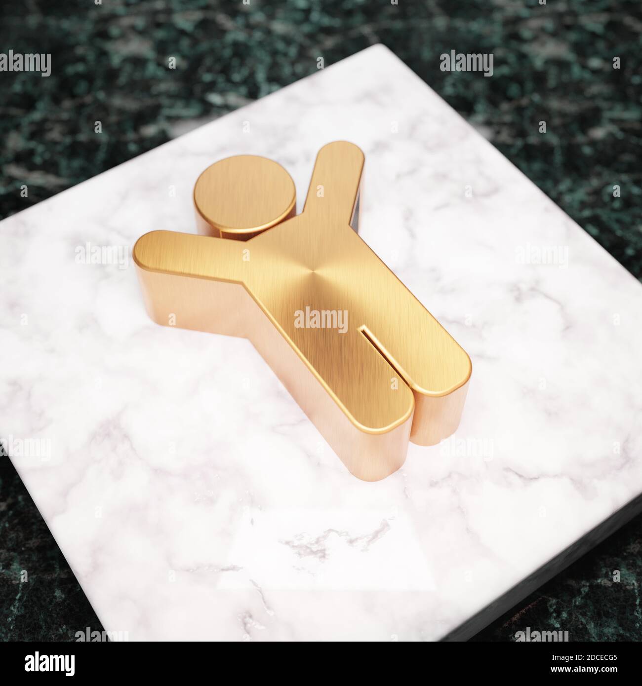 Child icon. Bronze Child symbol on white marble podium. Icon for ...