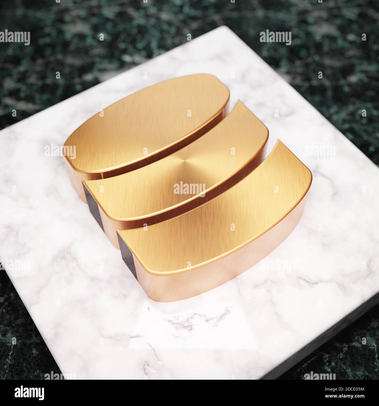 Database icon. Bronze Database symbol on white marble podium. Icon for ...