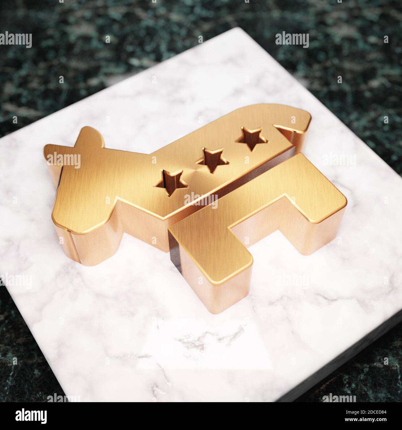 Democrat icon. Bronze Democrat symbol on white marble podium. Icon for ...