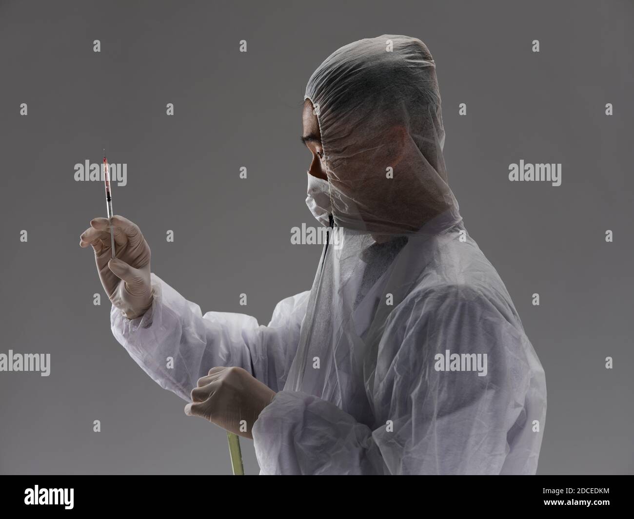 Male laboratory assistant medication development diagnostics research ...