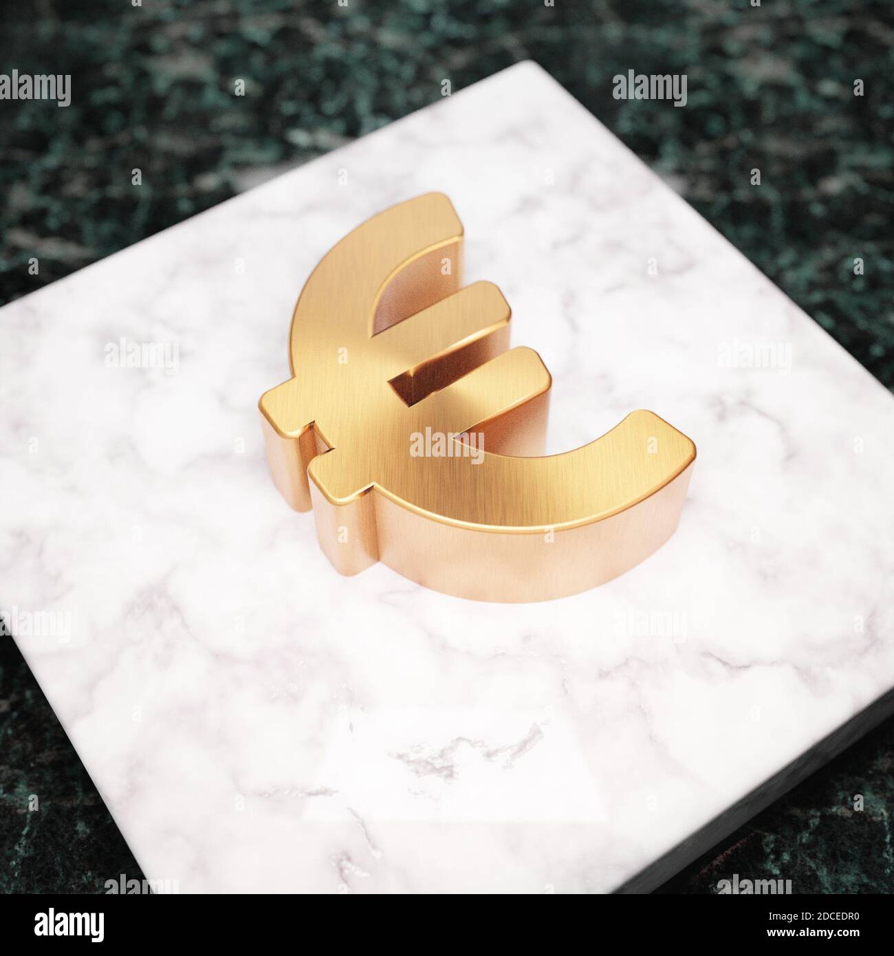 Euro icon. Bronze Euro symbol on white marble podium. Icon for website ...