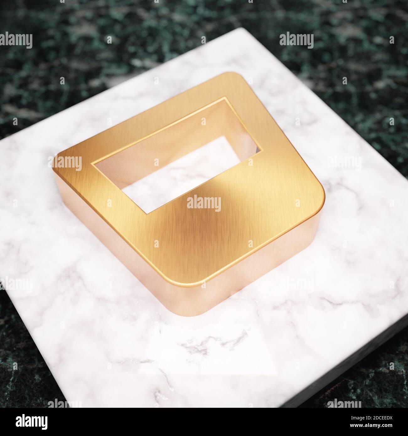 Whiskey Glass icon. Bronze Whiskey Glass symbol on white marble podium ...