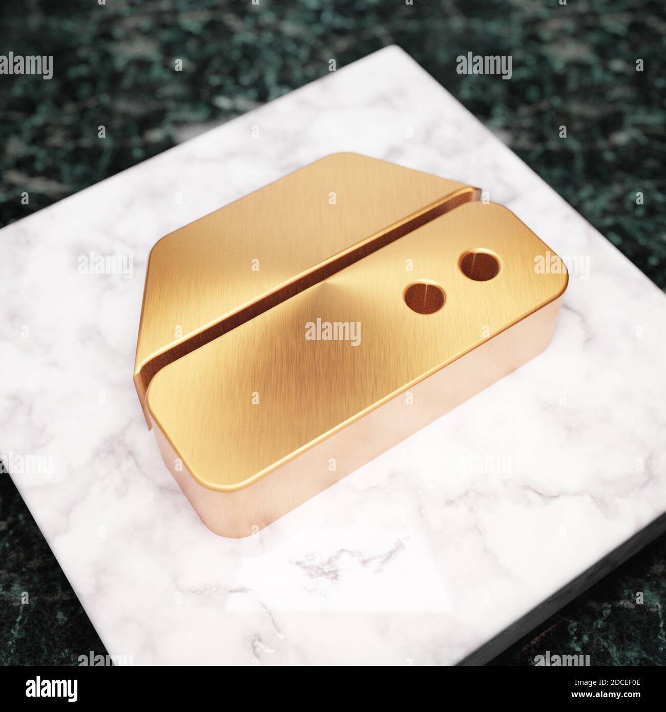 HDD icon. Bronze HDD symbol on white marble podium. Icon for website ...