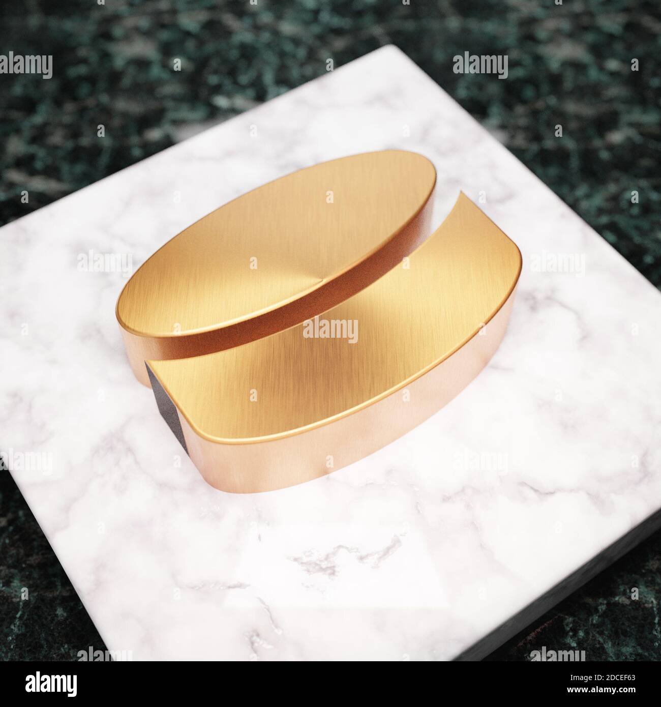 Hockey Puck icon. Bronze Hockey Puck symbol on white marble podium ...