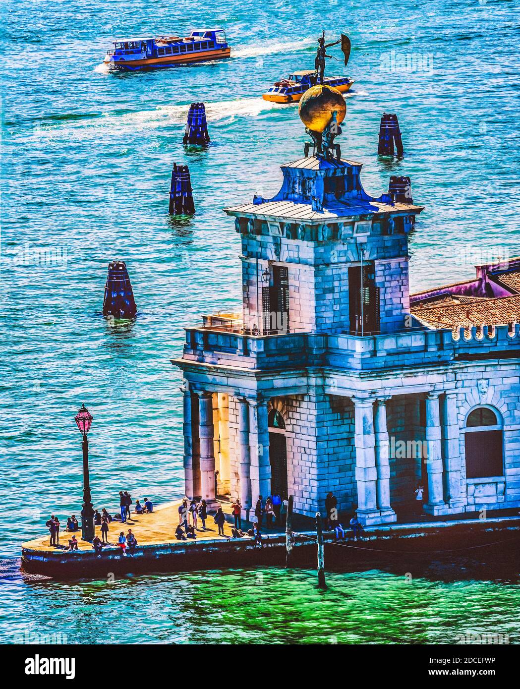 Dogana di Mare Customs House Fortune Statue Grand Canal Venice Italy ...