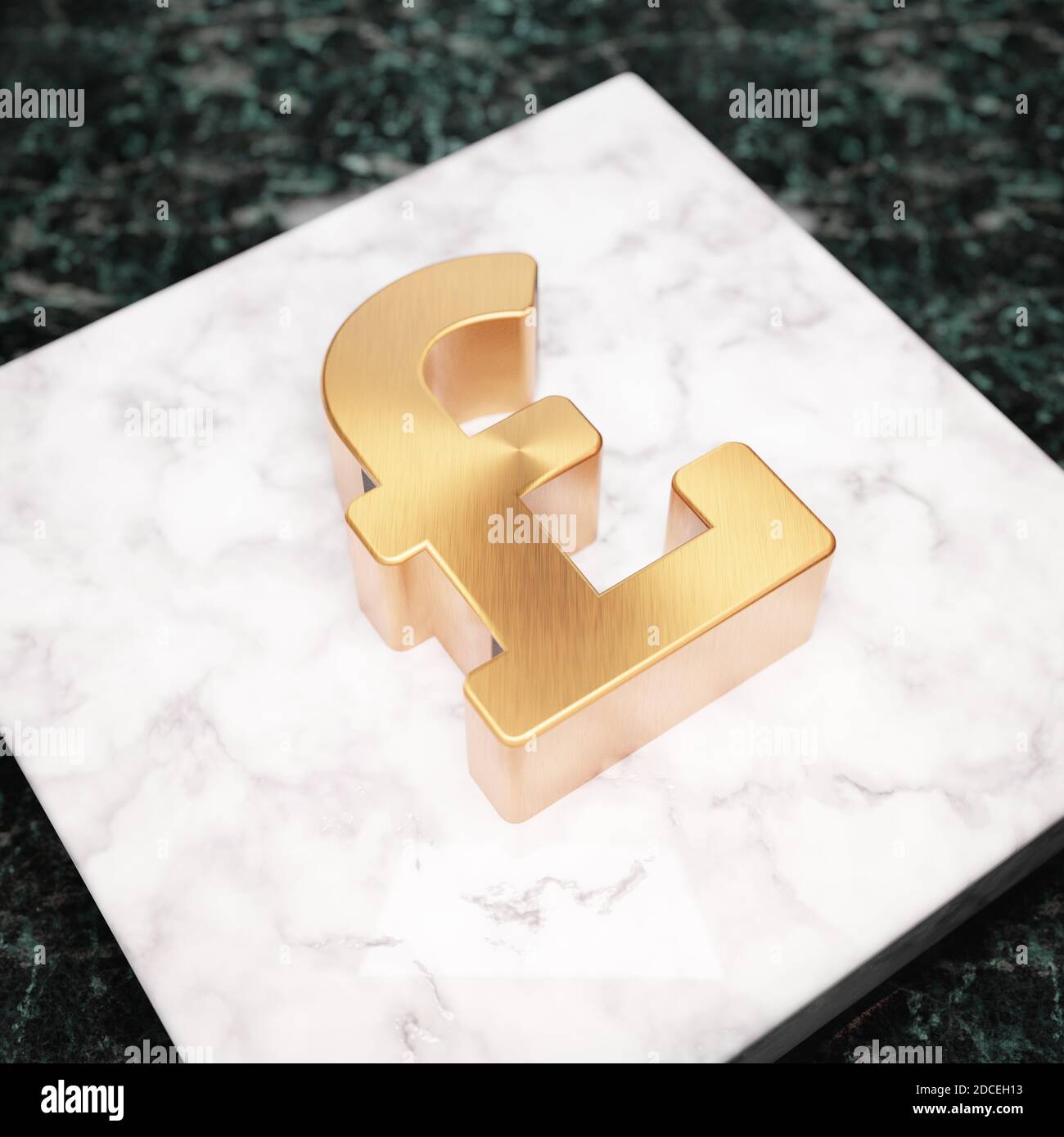 Pound icon. Bronze Pound symbol on white marble podium. Icon for ...