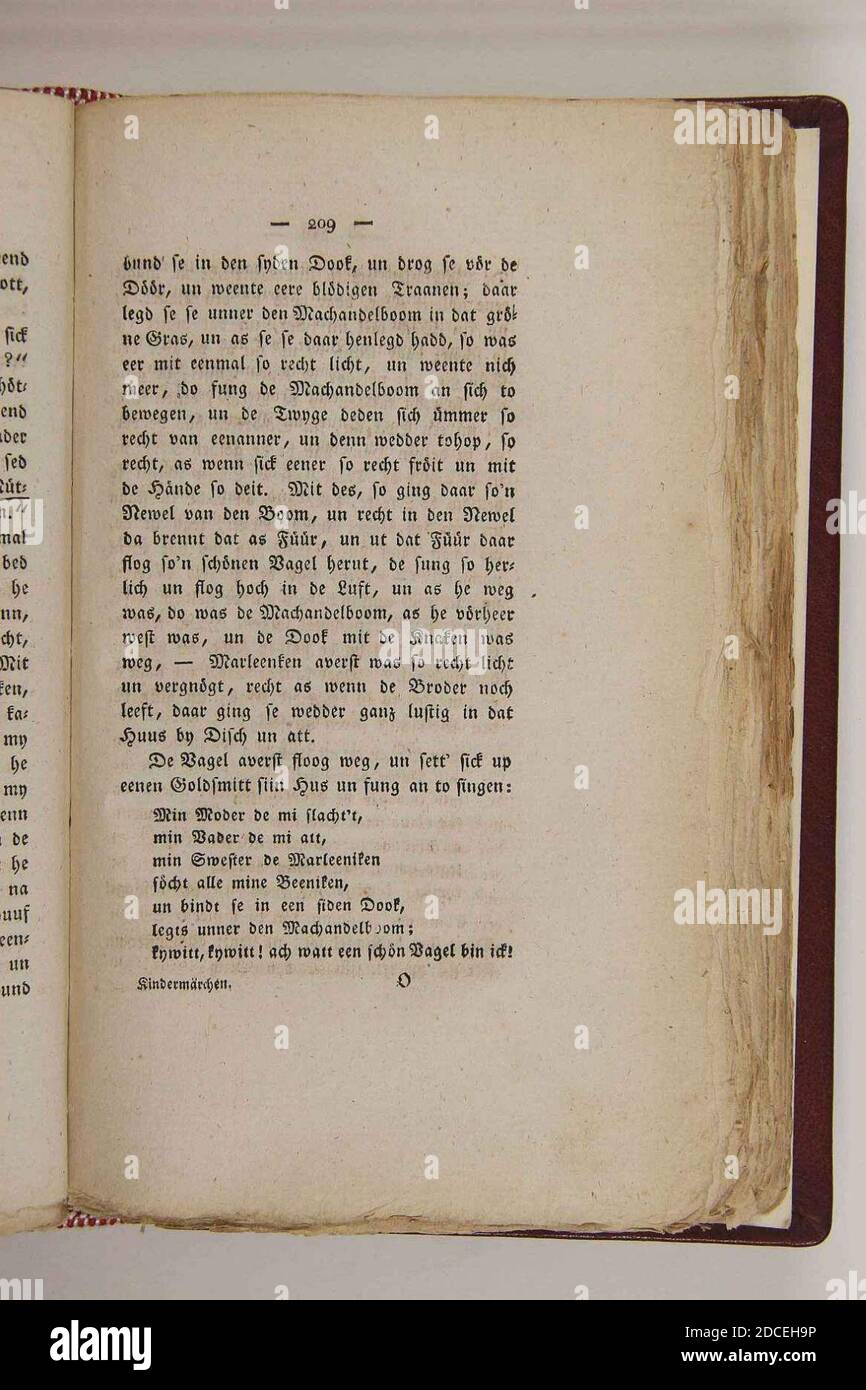 Kinder und Hausmärchen (Grimm) 1812 I 209 Stock Photo - Alamy