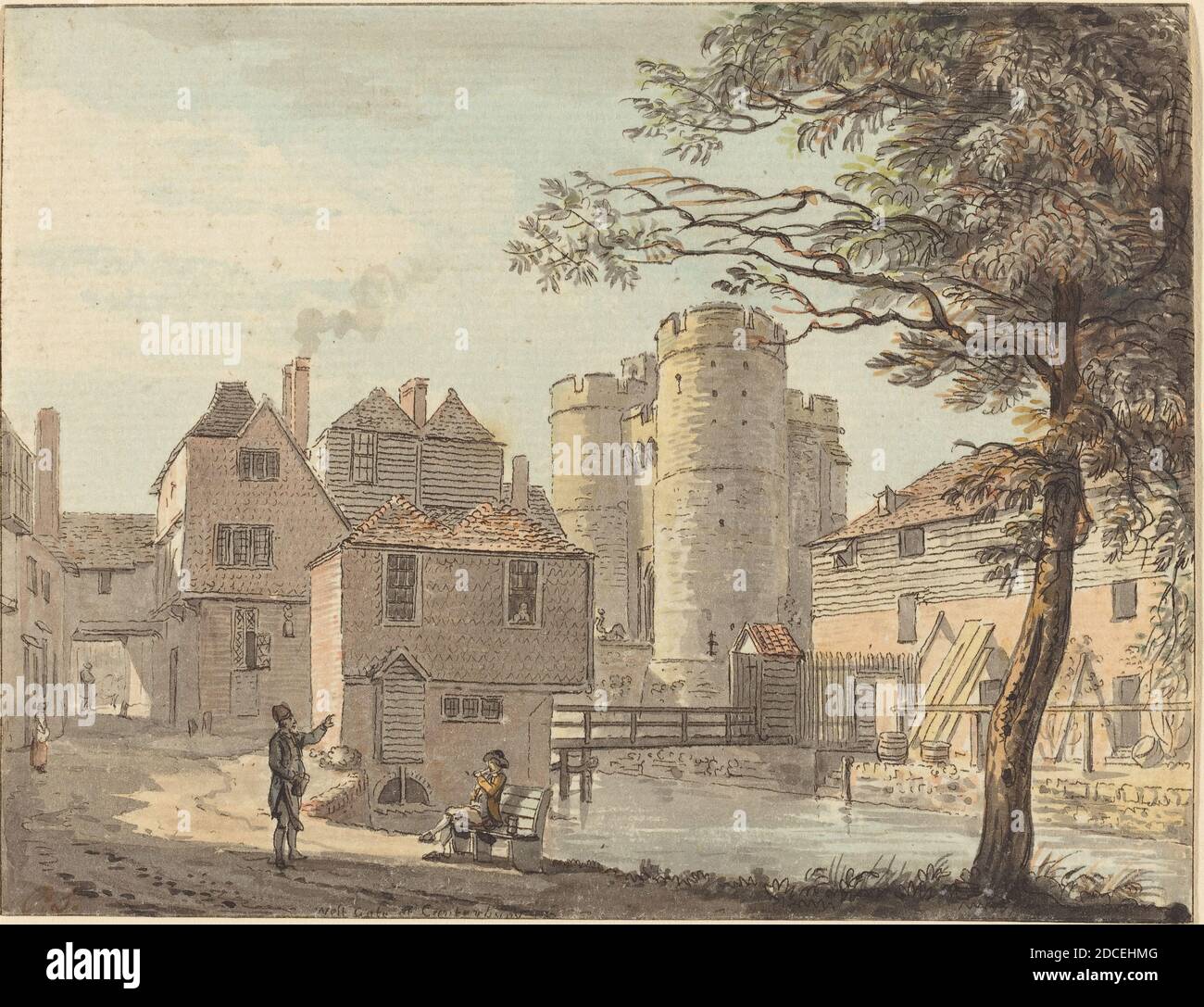 Paul Sandby, (artist), British, 1731 - 1809, West Gate at Canterbury ...