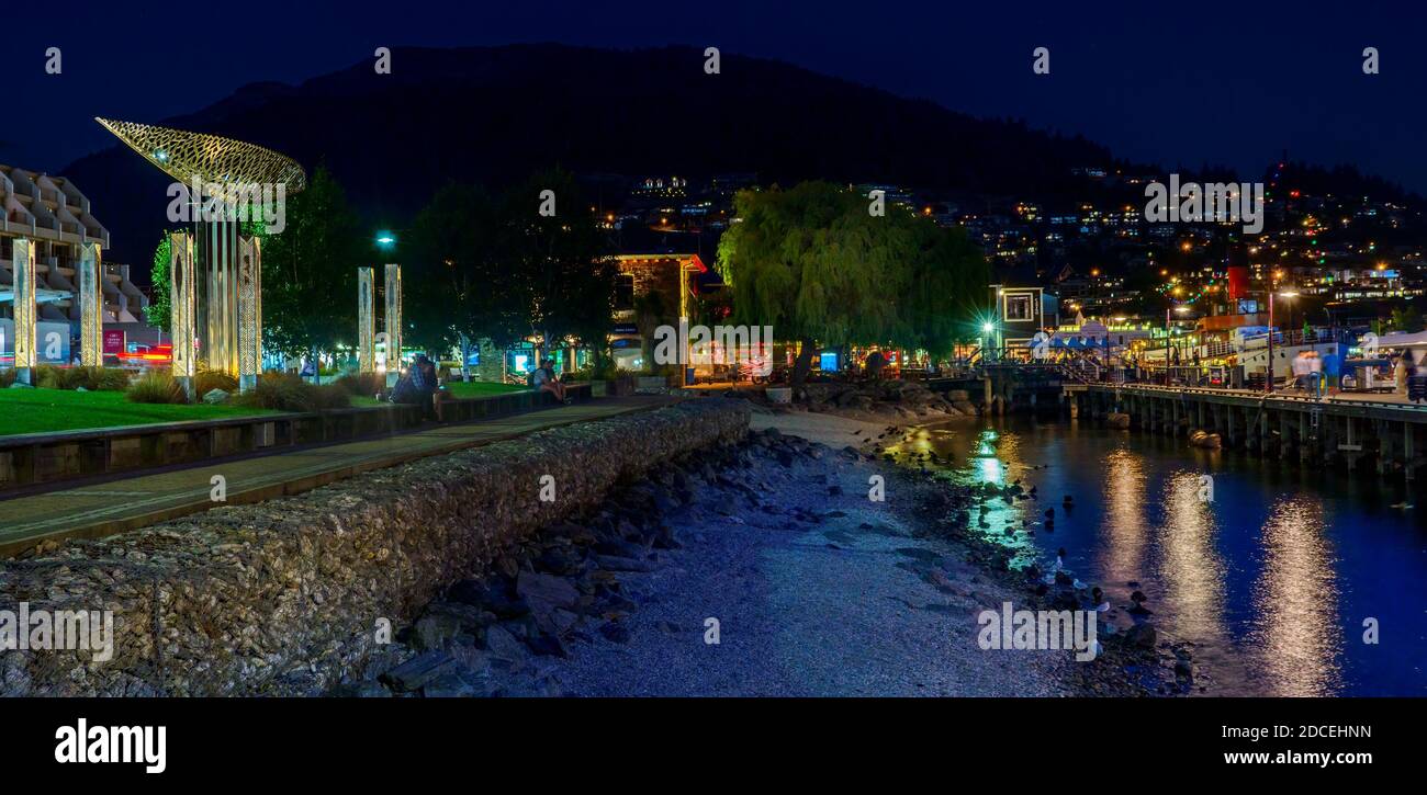 Evening light over Queenstown Stock Photo - Alamy