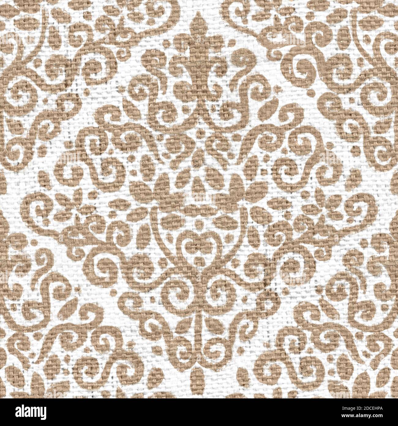 Seamless burlap with white paint pattern overlay Stock Photo - Alamy