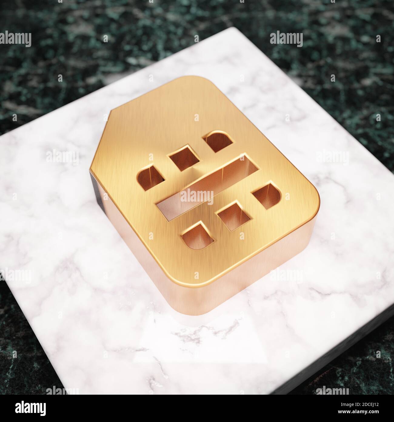 Sim Card icon. Bronze Sim Card symbol on white marble podium. Icon for ...