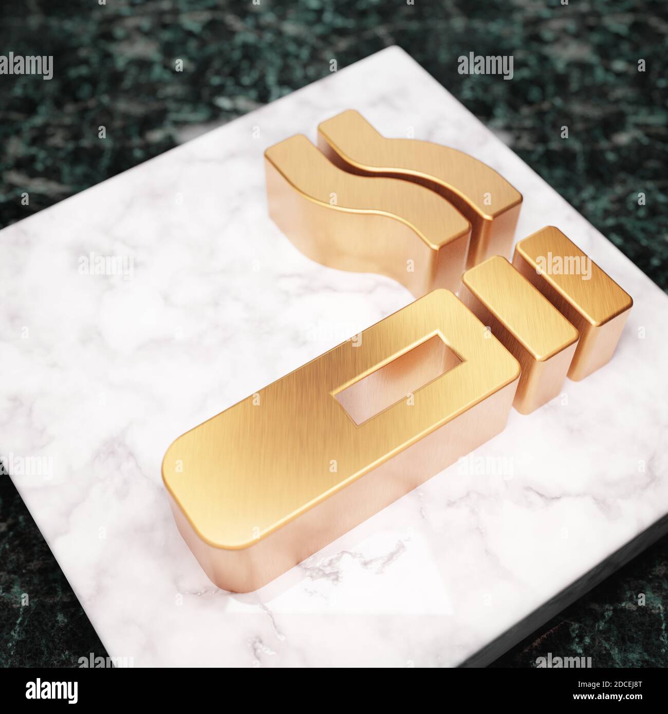 Smoking icon. Bronze Smoking symbol on white marble podium. Icon for ...