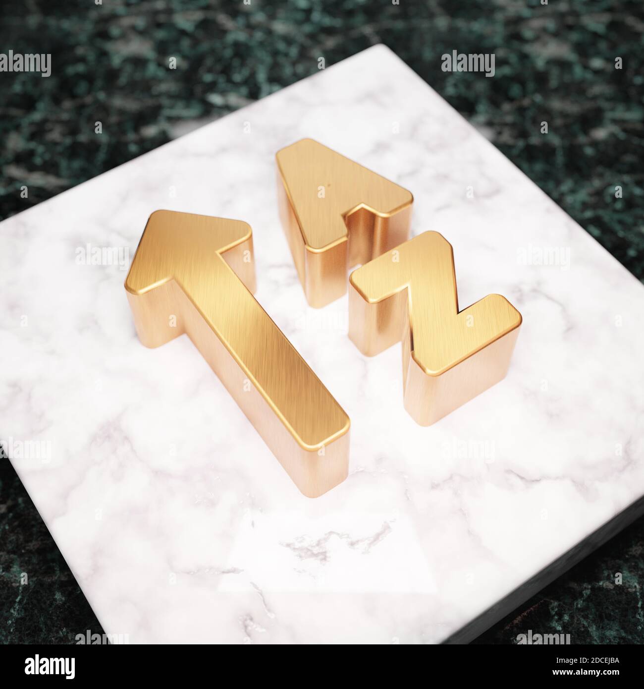 Sort A-Z icon. Bronze Sort A-Z symbol on white marble podium. Icon for ...