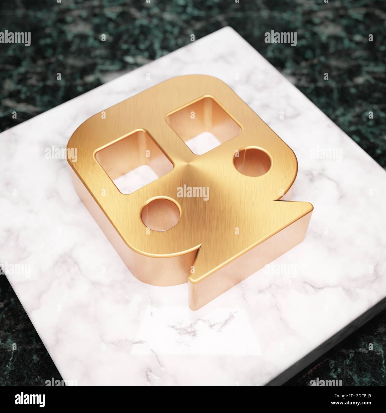 Subway icon. Bronze Subway symbol on white marble podium. Icon for ...