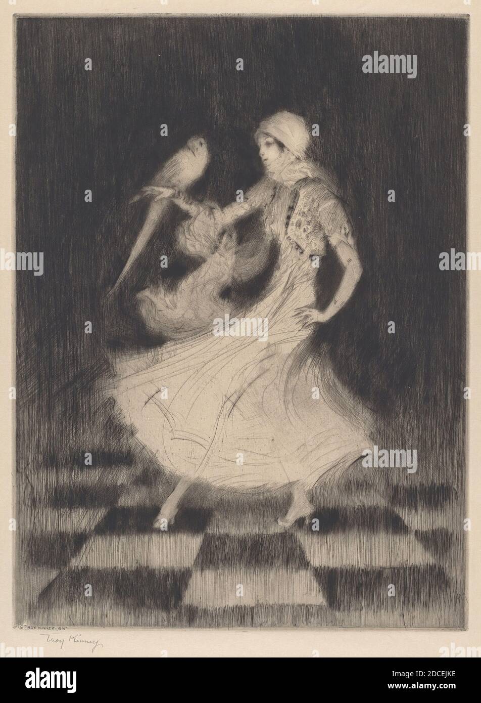 Troy Kinney, (artist), American, 1871 - 1938, Woman Dancing with a ...