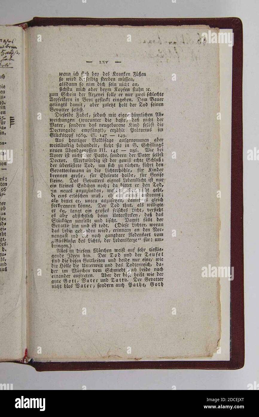 Kinder und Hausmärchen (Grimm) 1812 II 355 Stock Photo - Alamy