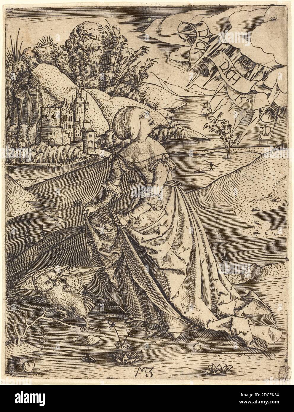 Master MZ, (artist), German, active c. 1500, Woman with the Owl, 1500 ...
