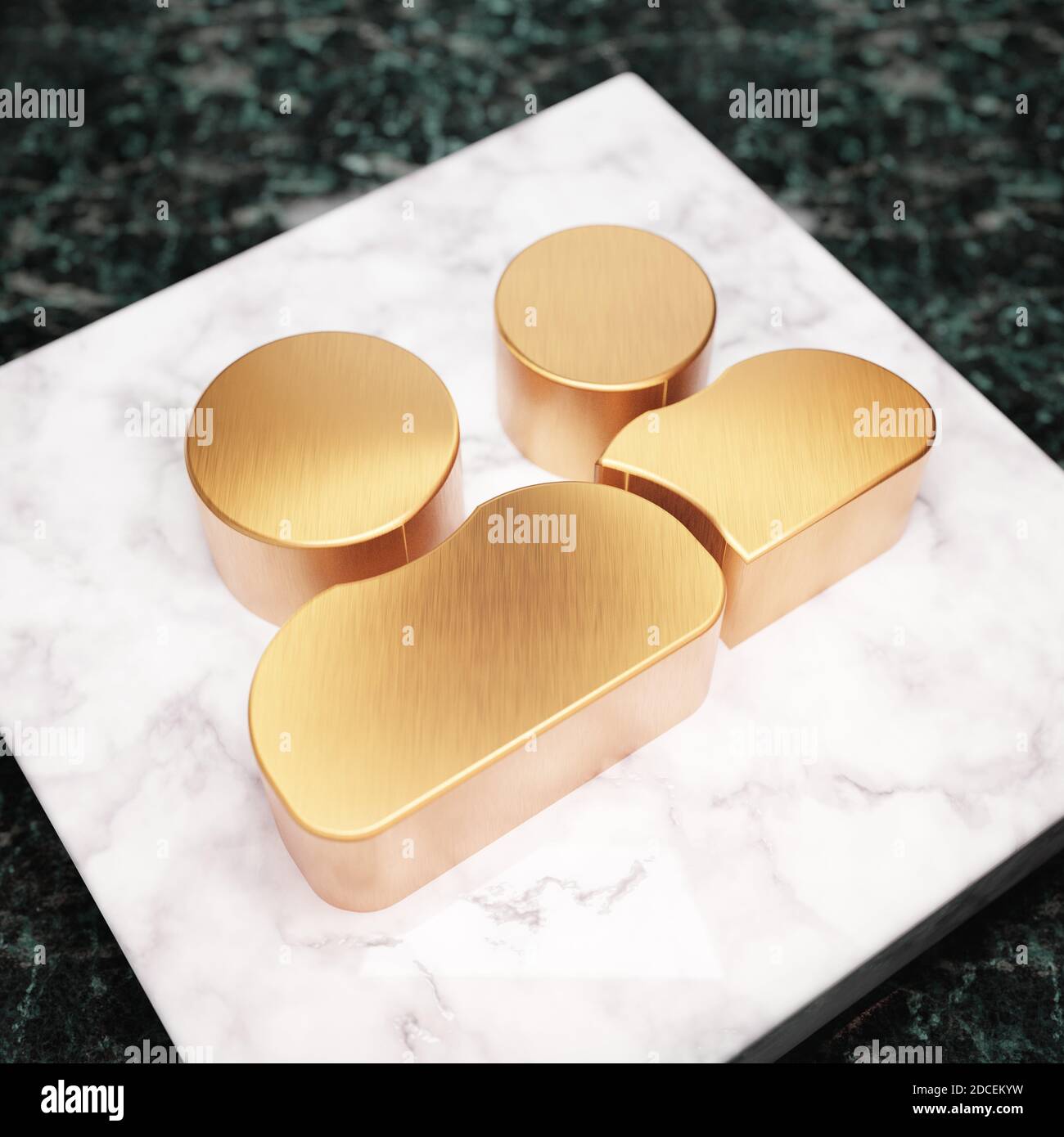 User Friend icon. Bronze User Friend symbol on white marble podium ...