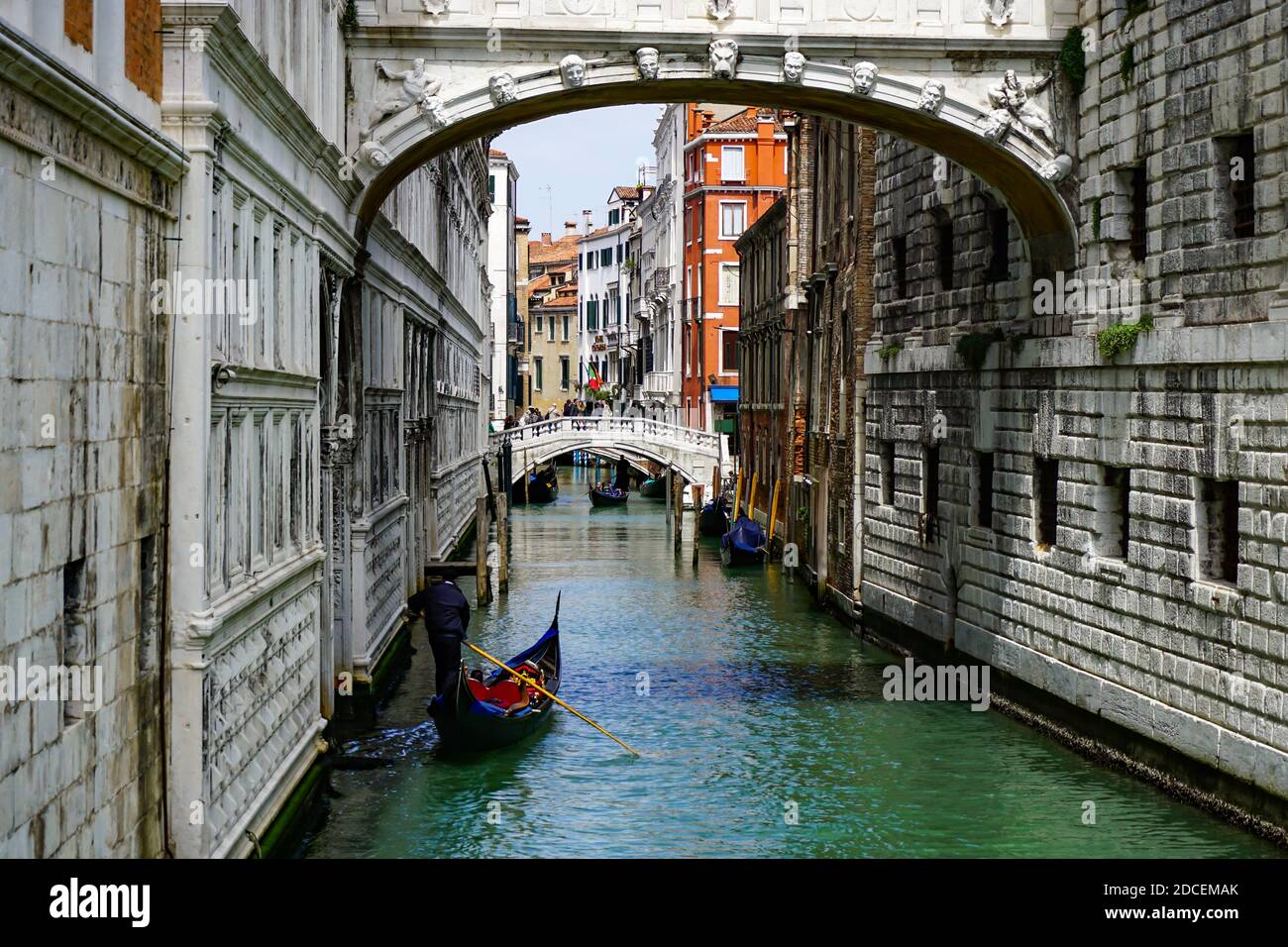 Venice Italy with beautiful historic architecture and gondola boats in ...
