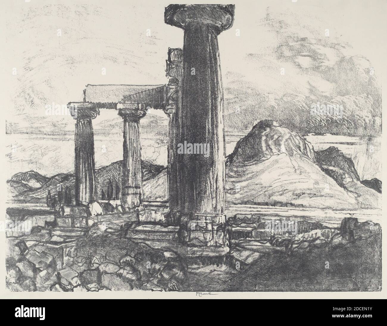 Joseph Pennell, (artist), American, 1857 - 1926, Acro, Corinth from ...