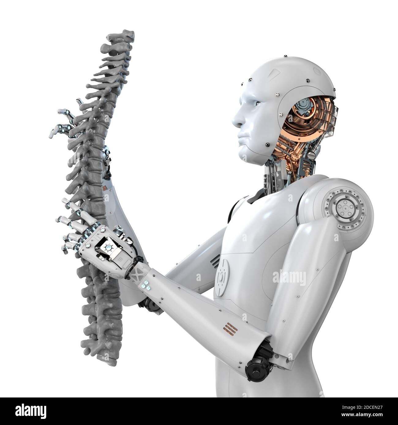 Medical technology concept with 3d rendering cyborg with prosthetic ...