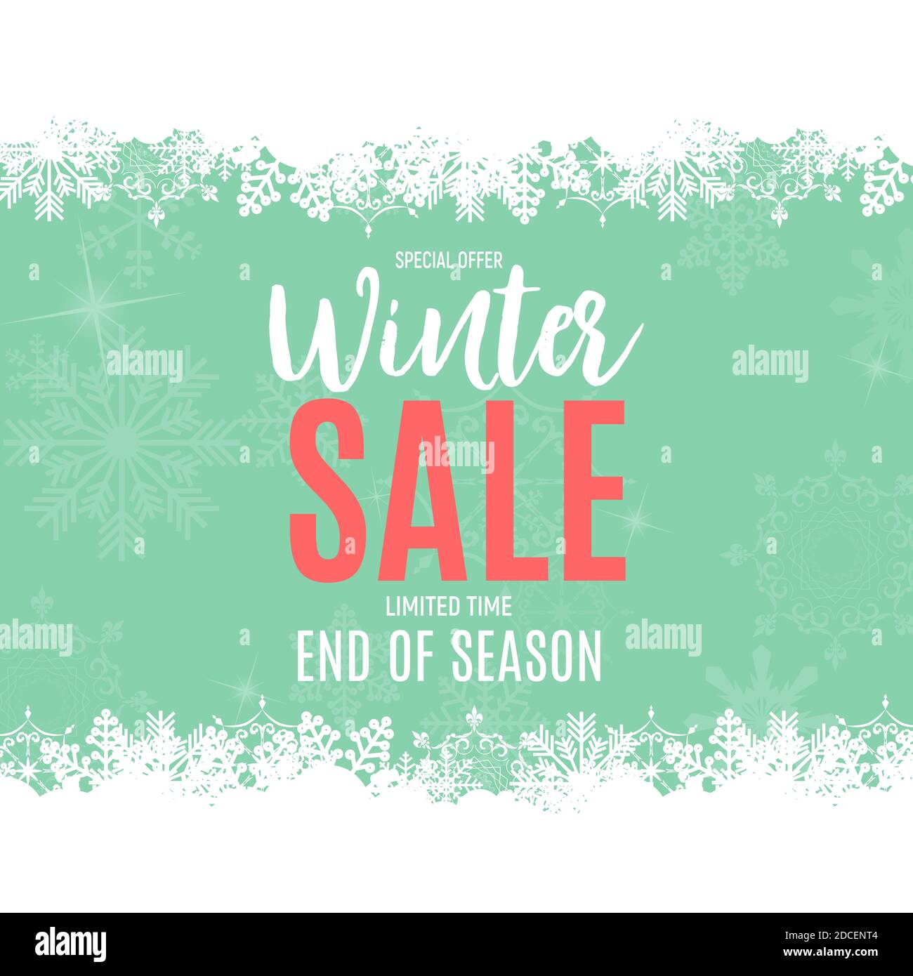 End of Winter Sale Background, Discount Coupon Template. Illustration ...
