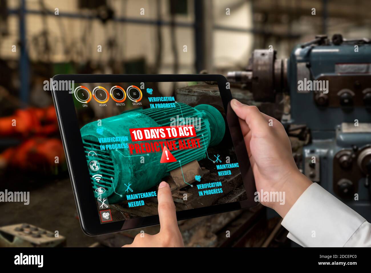 Engineer Use Augmented Reality Software In Smart Factory Production Line With Automated