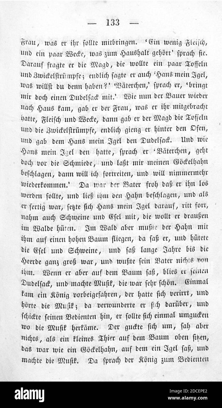 Kinder und Hausmärchen (Grimm) 1843 II 133 Stock Photo - Alamy