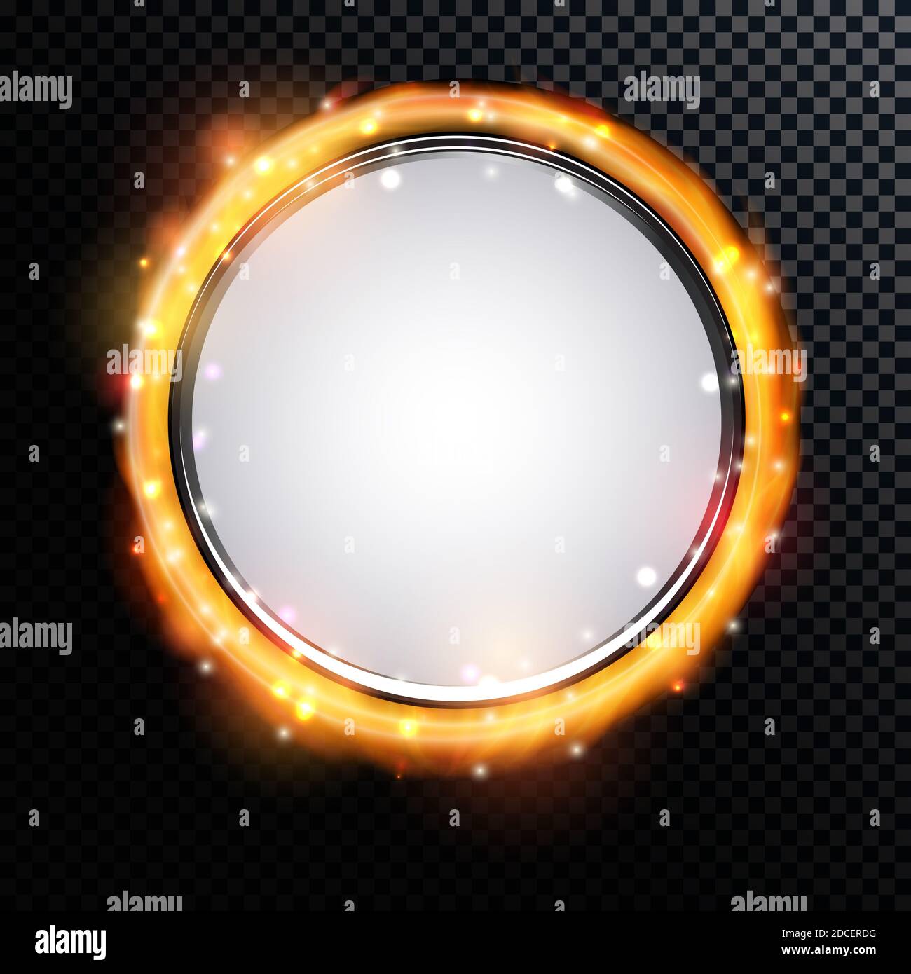 Abstract Golden Shiny Fire Frame on a Transparent Background ...