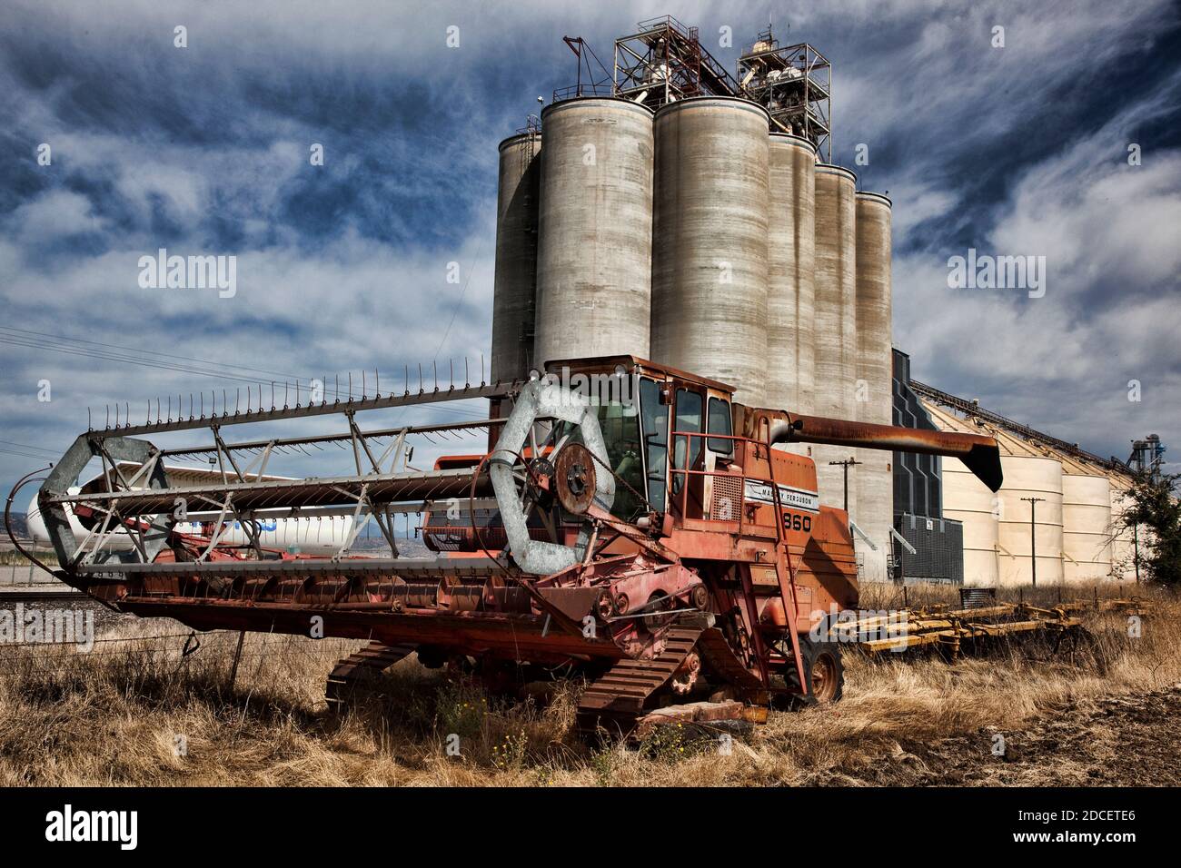 Views of Agricultural Granaries in California Stock Photo - Alamy